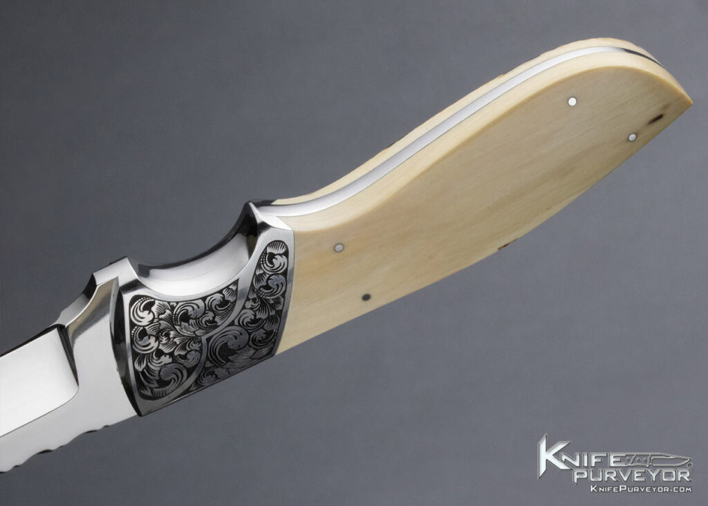 Dennis Friedly Custom Knife Bruce Shaw Engraved Mammoth Chute Knife ...