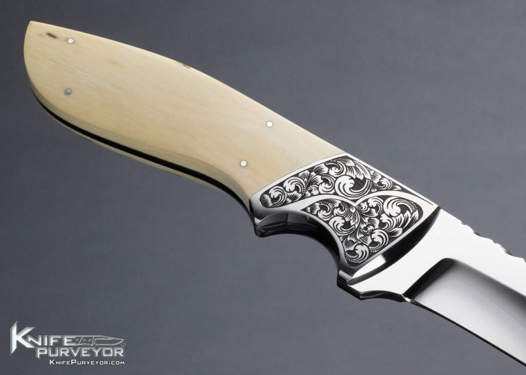 Dennis Friedly Custom Knife Bruce Shaw Engraved Mammoth Chute Knife ...