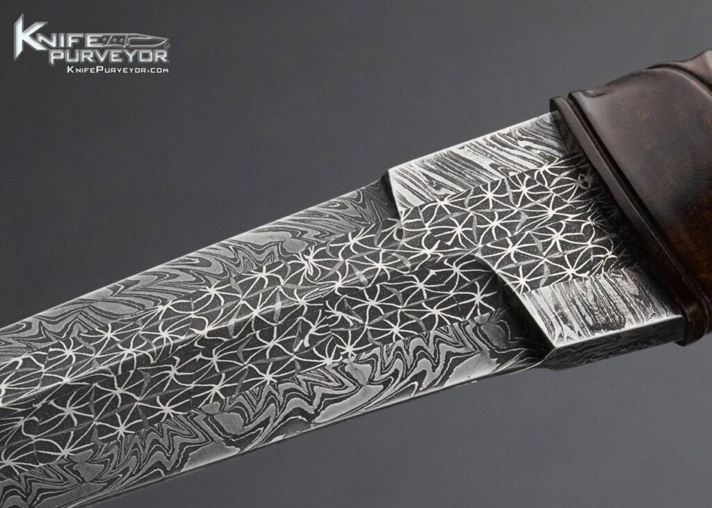 Roger Bergh Custom Knife Mosaic Damascus Desert Ironwood and Carved ...