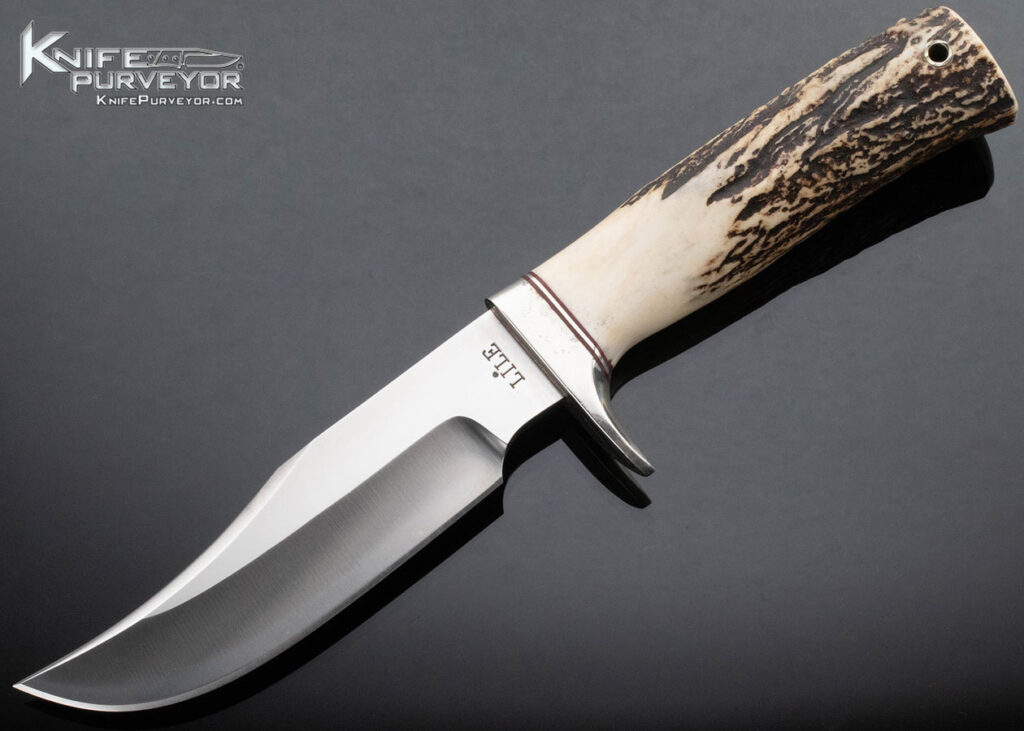 Jimmy Lile Custom Knife Stag Clip Point with Leather Sheath - Knife ...