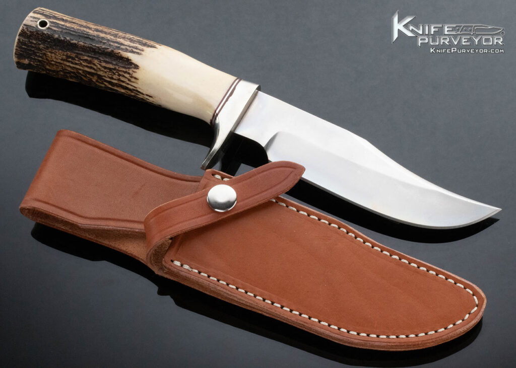 Jimmy Lile Custom Knife Stag Clip Point with Leather Sheath - Knife ...
