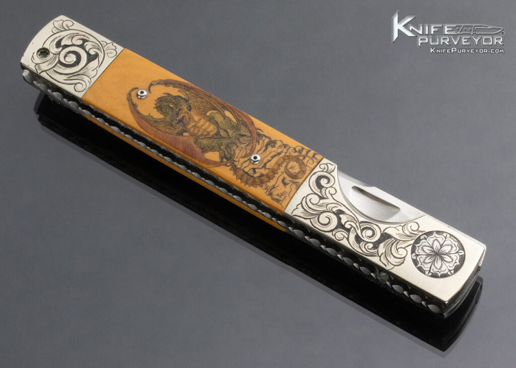 Michael Walker Custom Knife Patricia Walker Engraved Micarta Linerlock ...