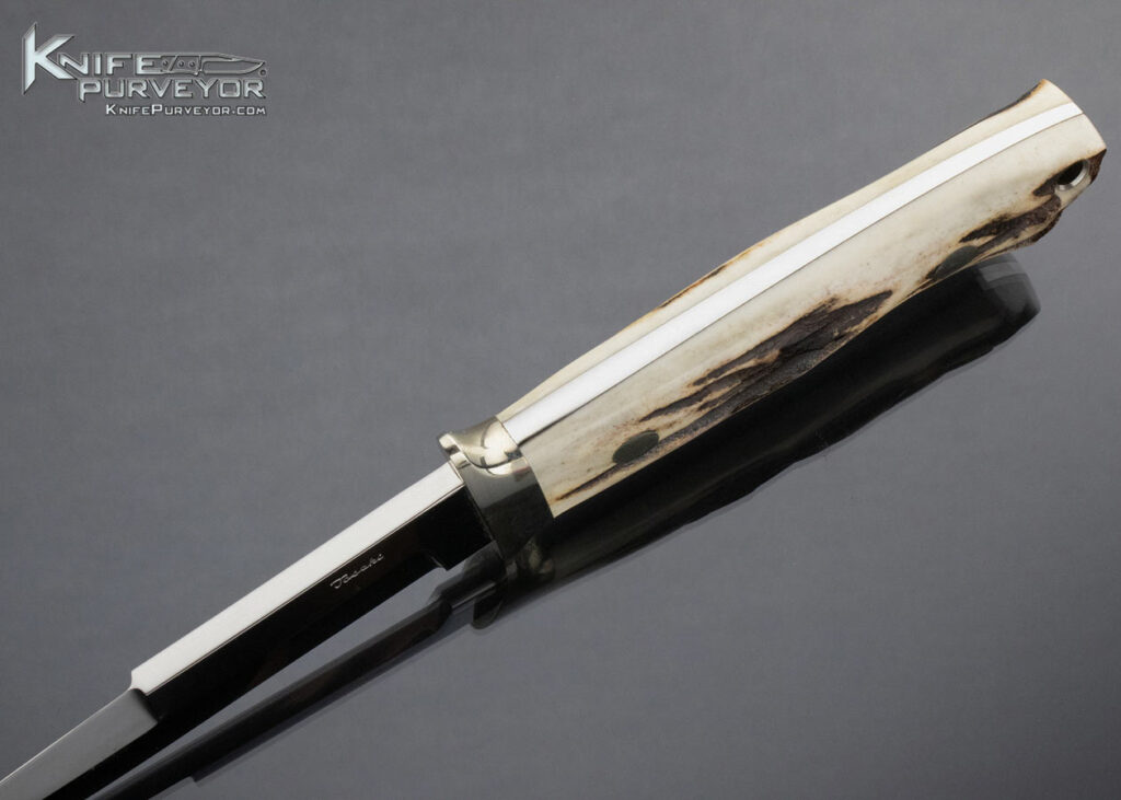 Tosaki Custom Knife Stag Chute Knife with Sheath - Knife Purveyor
