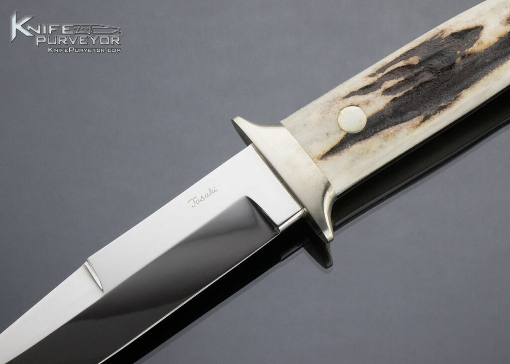 Tosaki Custom Knife Stag Chute Knife with Sheath - Knife Purveyor