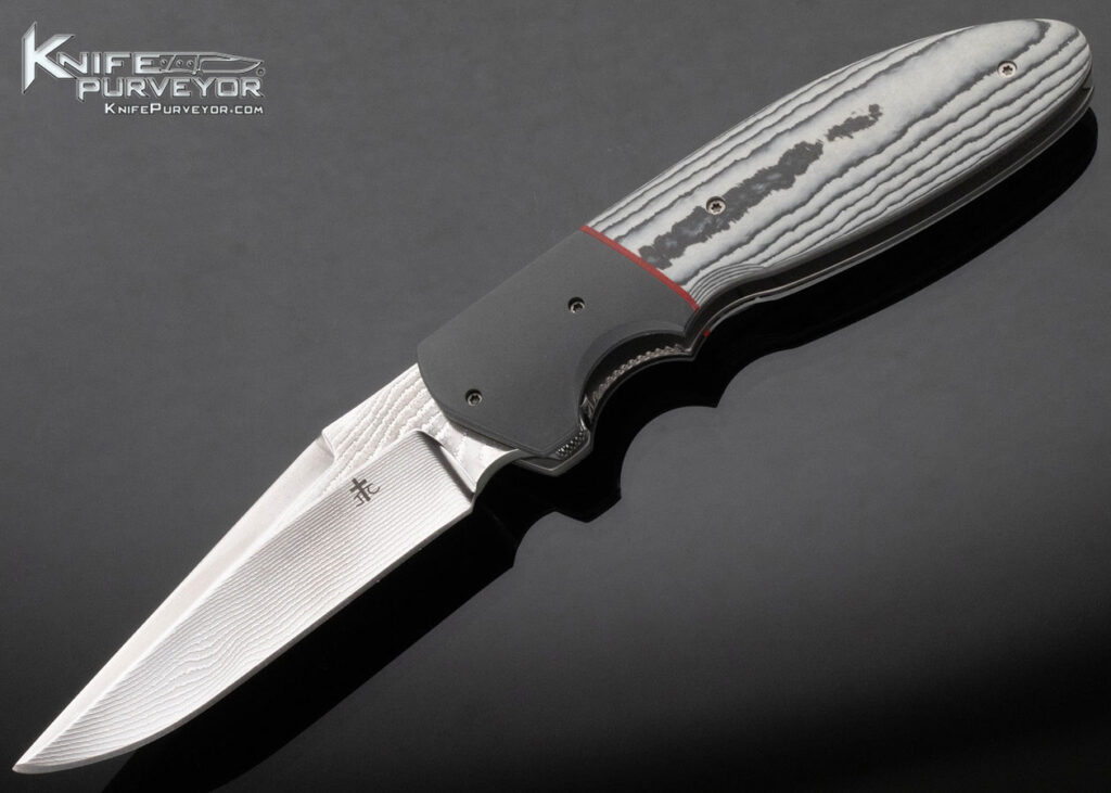 Jason Clark Custom Knife Damascus, CarboQuartz, Zirconium Bolsters and ...