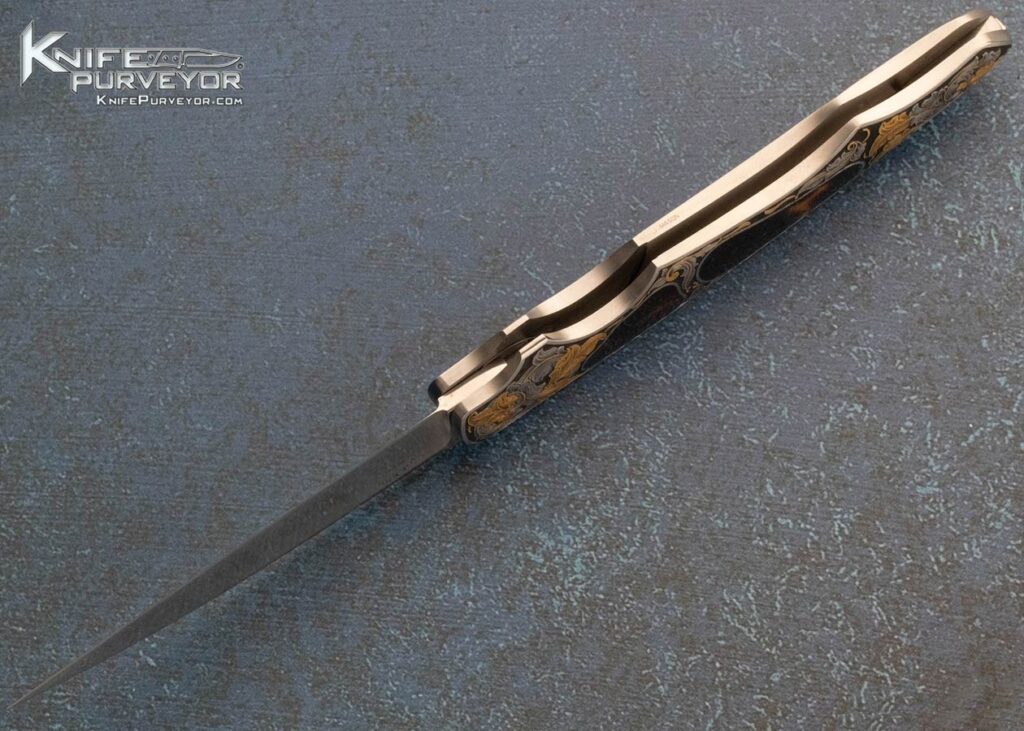 Joe Kious Custom Knife Amber Interframe Lockback Engraved by Joe Mason ...