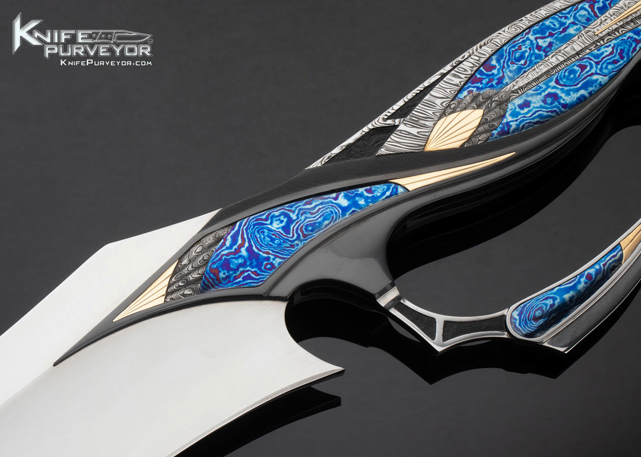 Ron Best Custom Knife Zirconium, Timascus, Damasteel and 14Kt Gold ...
