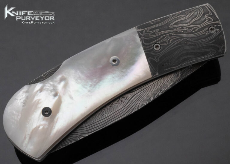 Tommy Lee Custom Knife Mother of Pearl and Damascus Lockback - Knife ...