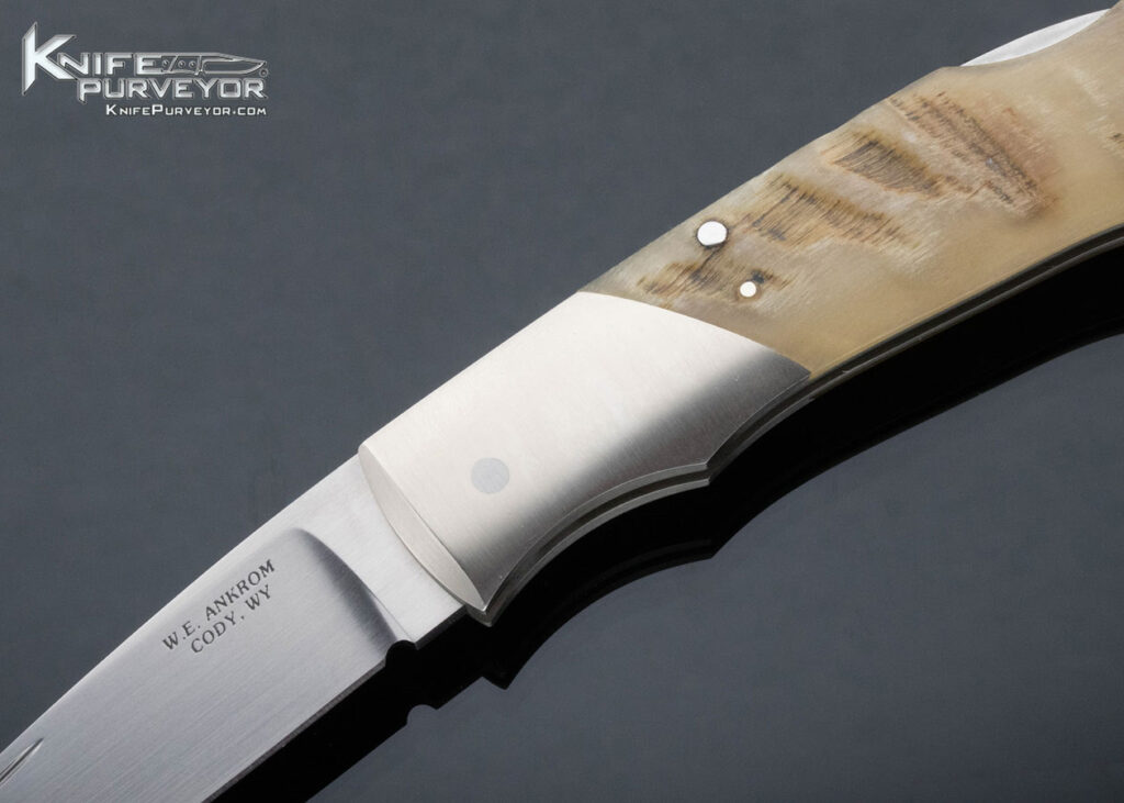 Bill Ankrom Custom Knife Big Horn Sheep Horn Lock Back - Knife Purveyor