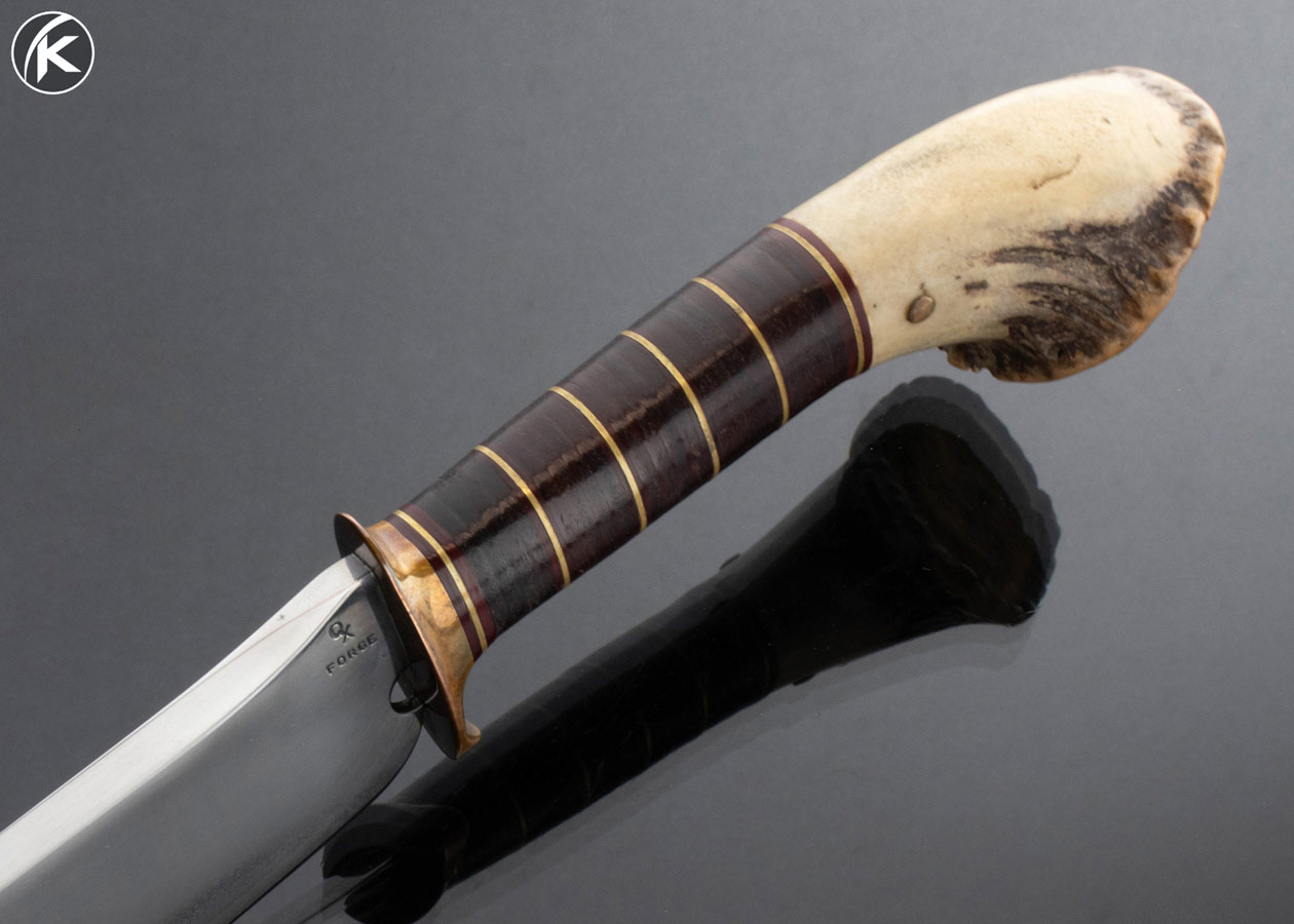 Charles Ochs Custom Knife Stacked Leather and Crown Stag Homage to ...