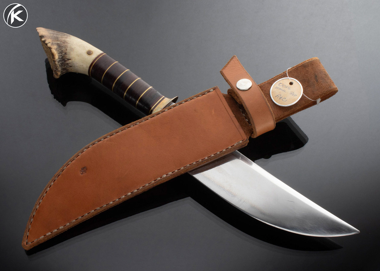 Charles Ochs Custom Knife Stacked Leather and Crown Stag Homage to ...
