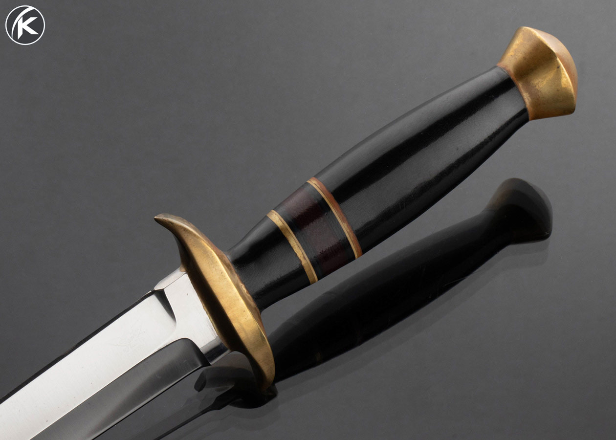 John Nelson Cooper Custom Knife Micarta and Brass Dagger - Knife Purveyor