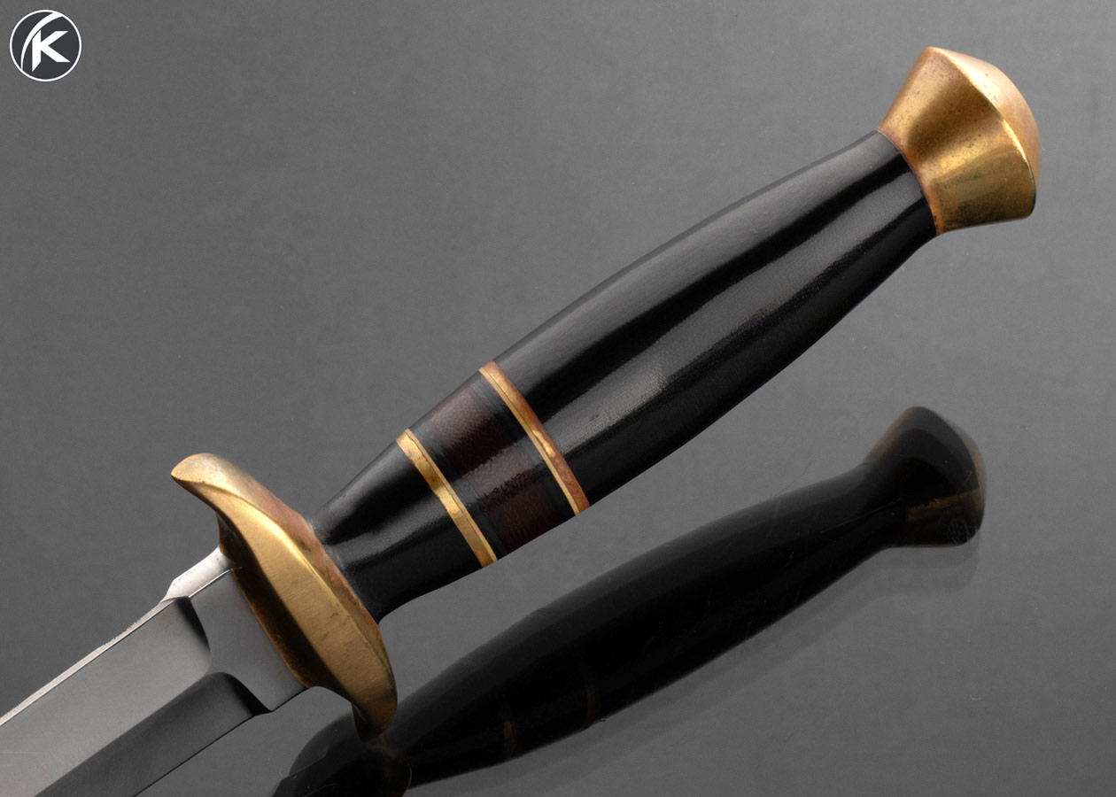 John Nelson Cooper Custom Knife Micarta and Brass Dagger - Knife Purveyor