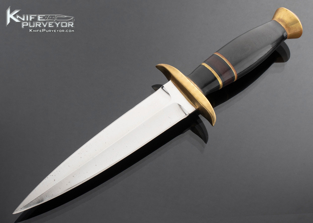 John Nelson Cooper Custom Knife Micarta and Brass Dagger - Knife Purveyor