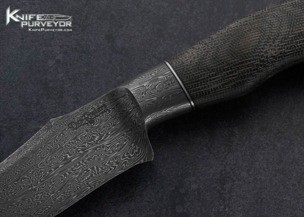 Adam DesRosiers Custom Knife Master Smith Sole Authorship Damascus and Canvas Micarta Integral ...