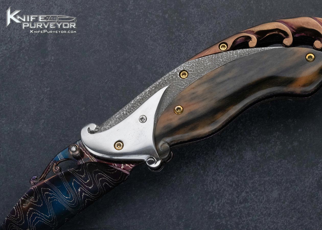 Suchat Jangtanong Custom Knife Mammoth and Damascus Linerlock - Knife ...