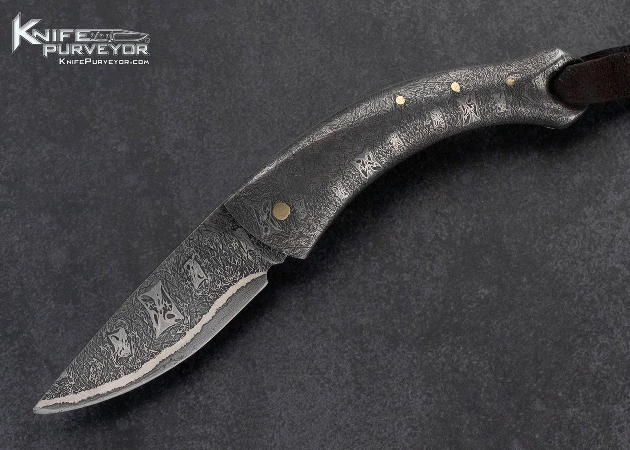 Hank Knickmeyer Custom Knife Sole Authorship Mosaic Damascus Slipjoint ...