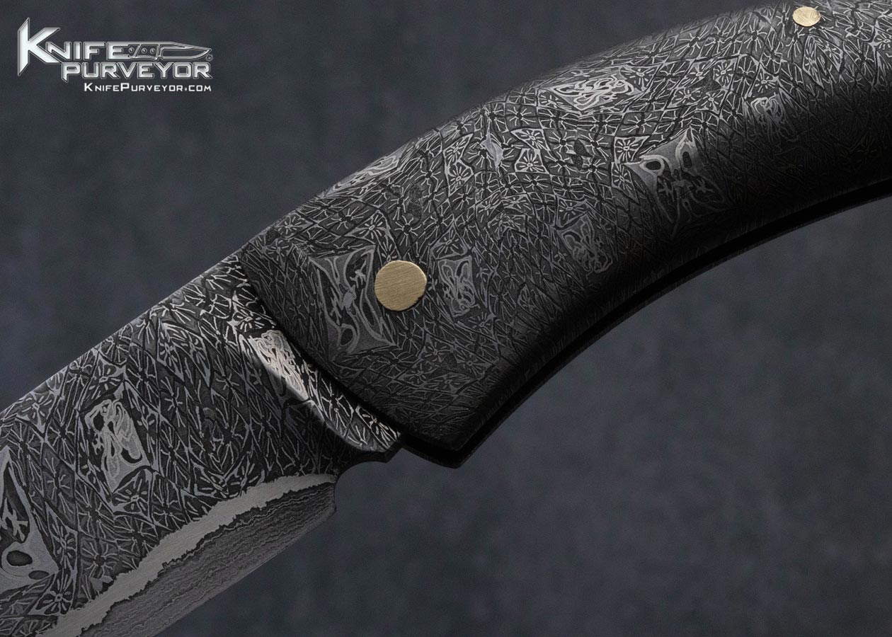 Hank Knickmeyer Custom Knife Sole Authorship Mosaic Damascus Slipjoint ...