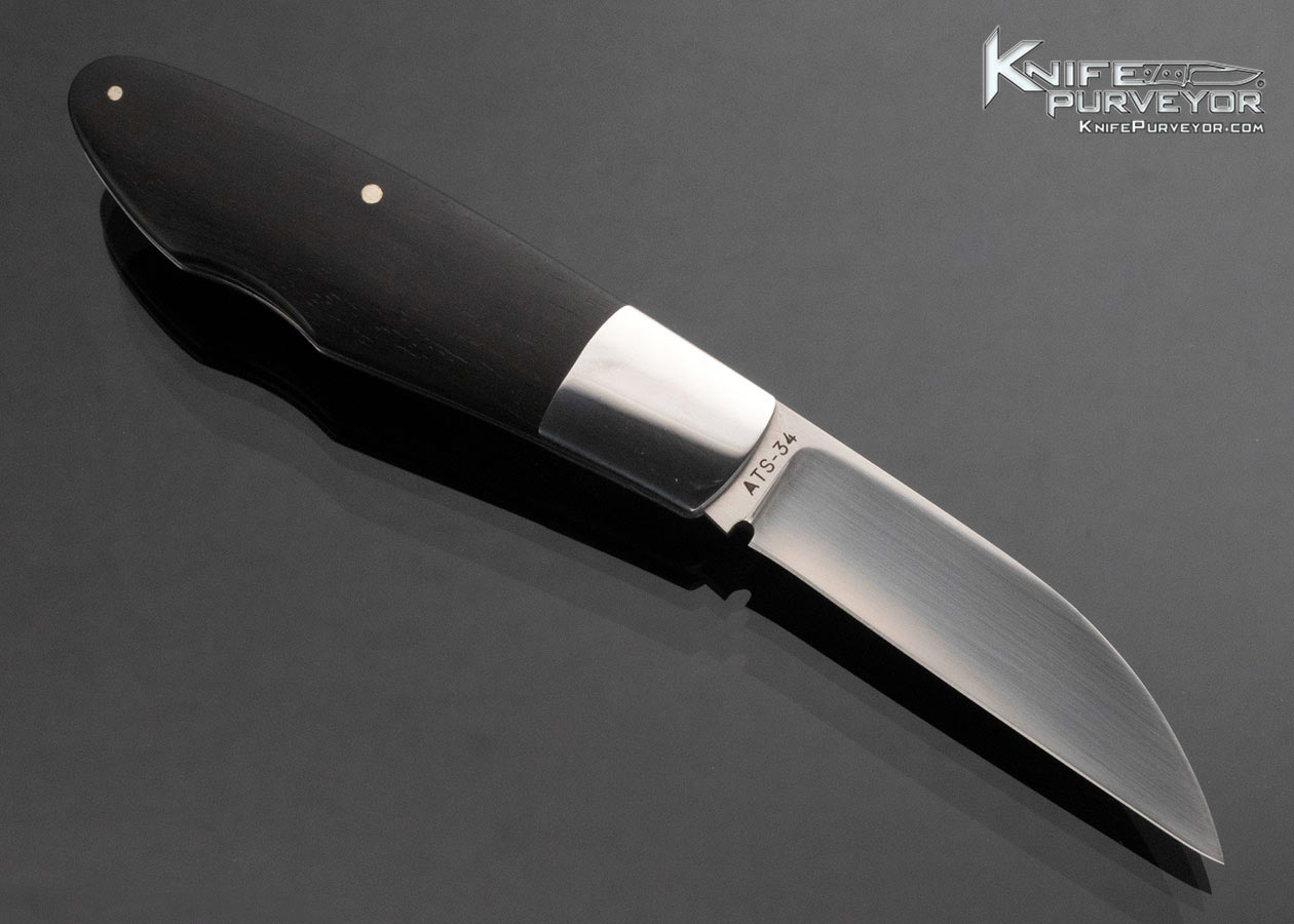Ray Cover Custom Knife Dark Ebony Slip Joint - Knife Purveyor