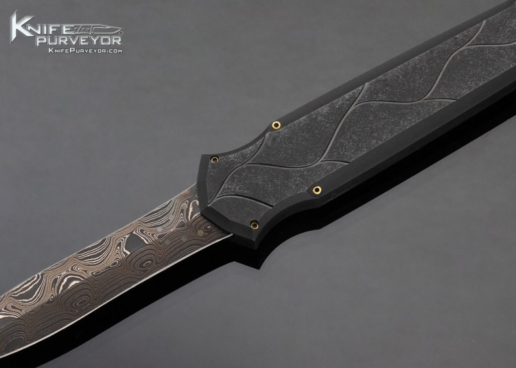 Jeff Harkins Custom Knife Damascus Engraved Double Action Automatic OTF ...