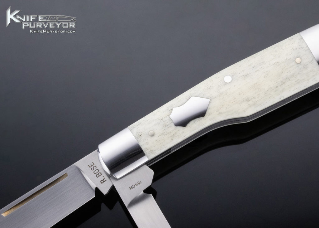 Reese Bose Custom Knife Two Bladed Giraffe Bone Gunstock Slipjoint # 6 ...