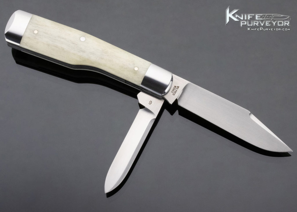 Reese Bose Custom Knife Two Bladed Giraffe Bone Gunstock Slipjoint # 6 ...