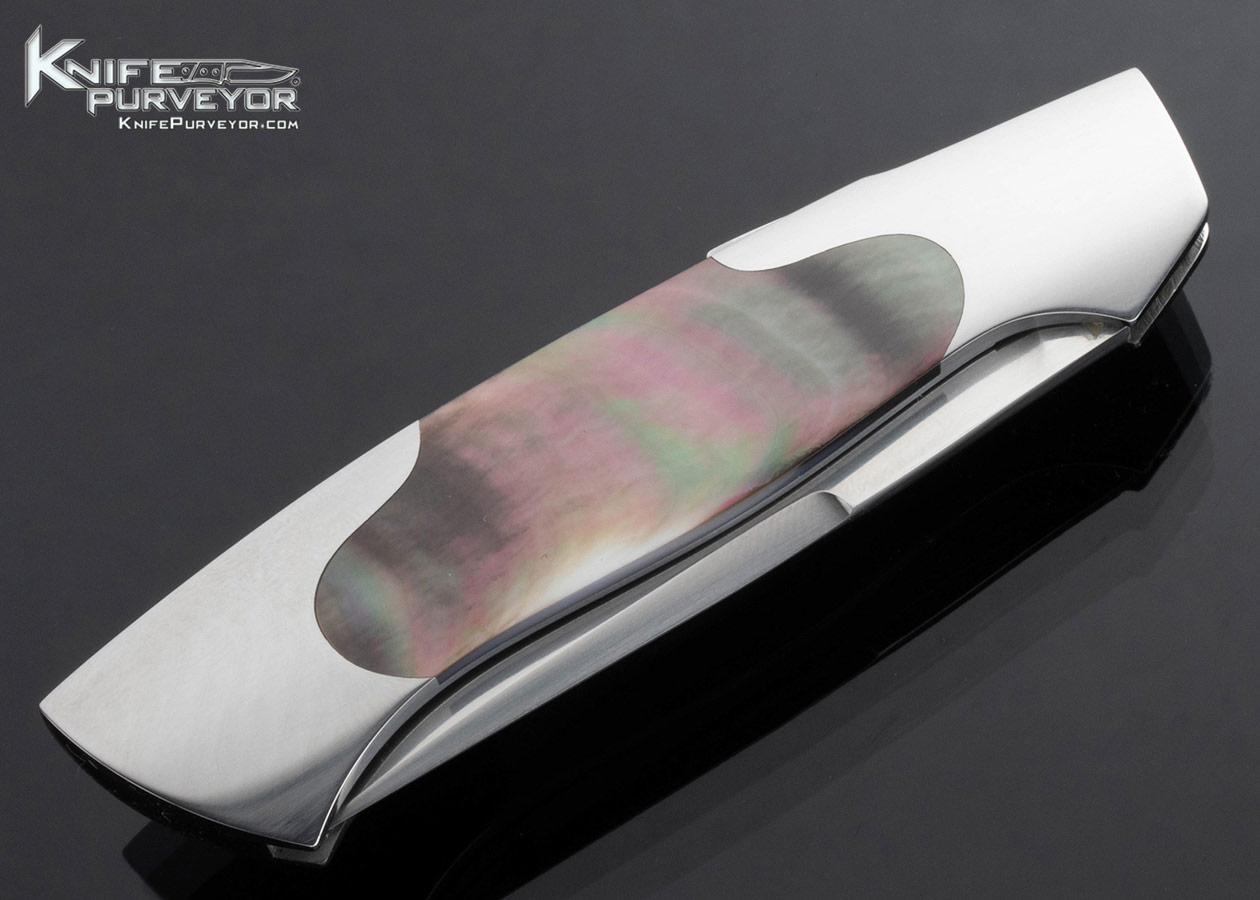 Tim Herman Custom Knife Black Lip Tahitian Pearl Lockback - Knife Purveyor