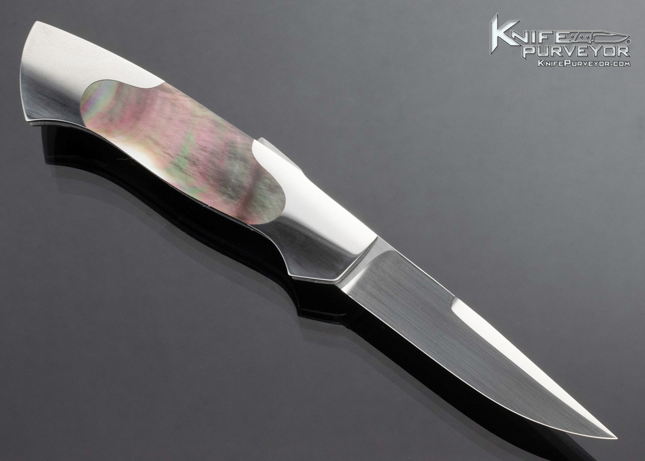 Tim Herman Custom Knife Black Lip Tahitian Pearl Lockback - Knife Purveyor