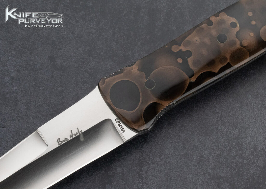 Bud Nealy Custom Knife Noble Brass Acrylic Fixed Blade No Sheath ...