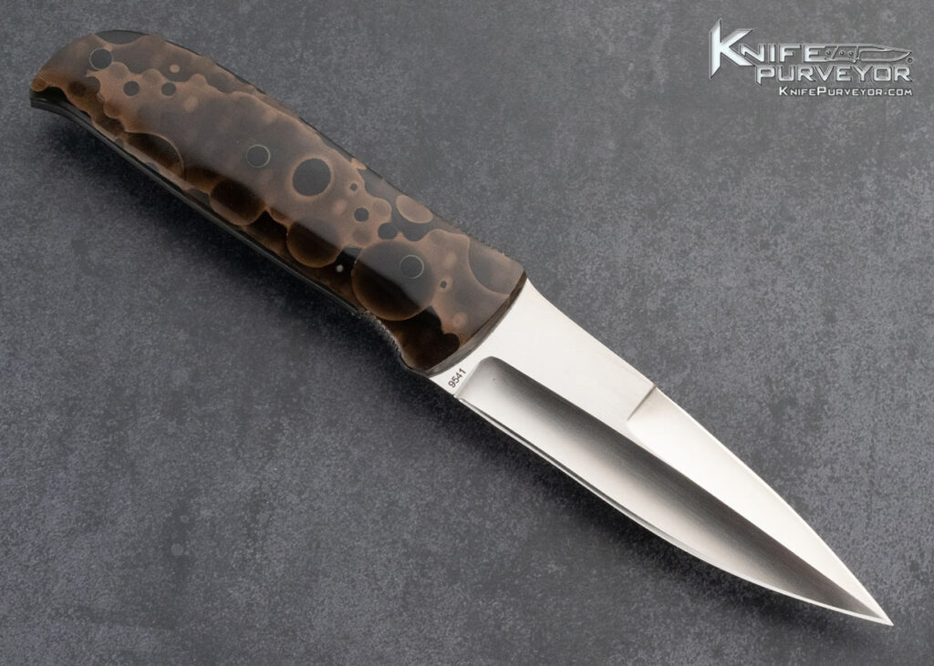 Bud Nealy Custom Knife Noble Brass Acrylic Fixed Blade No Sheath ...