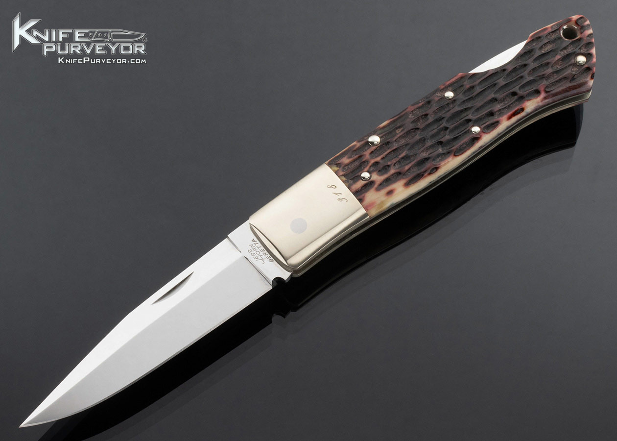 Jess Horn Custom Knife Stag Beretta Knife Mirror Polished Blade with ...