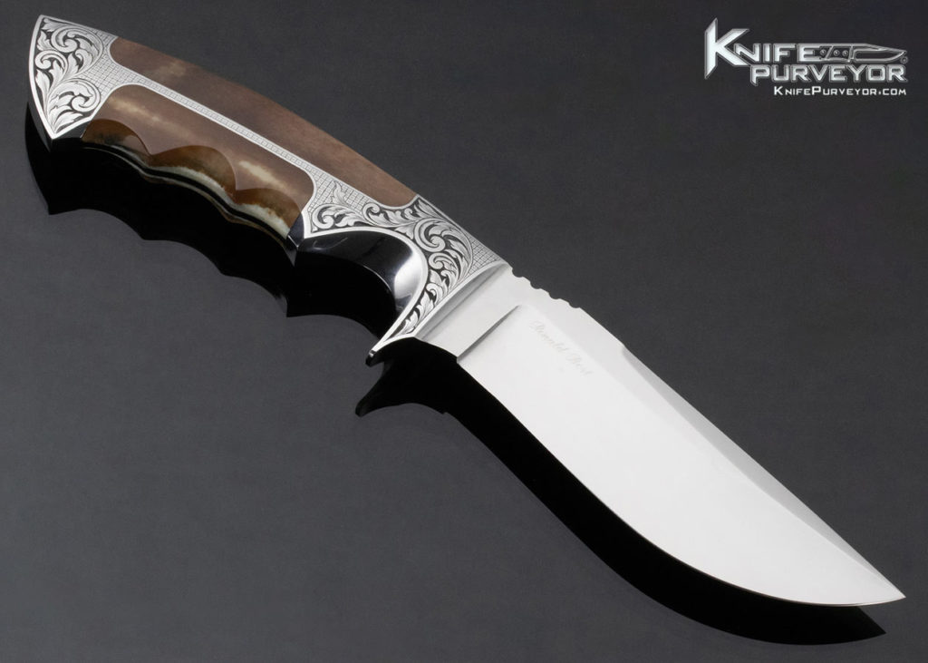 Ron Best Custom Knife Jere Davidson Engraved Fossil Walrus Integral ...