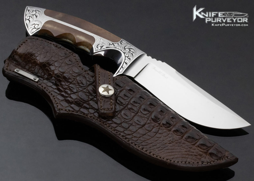 Ron Best Custom Knife Jere Davidson Engraved Fossil Walrus Integral ...