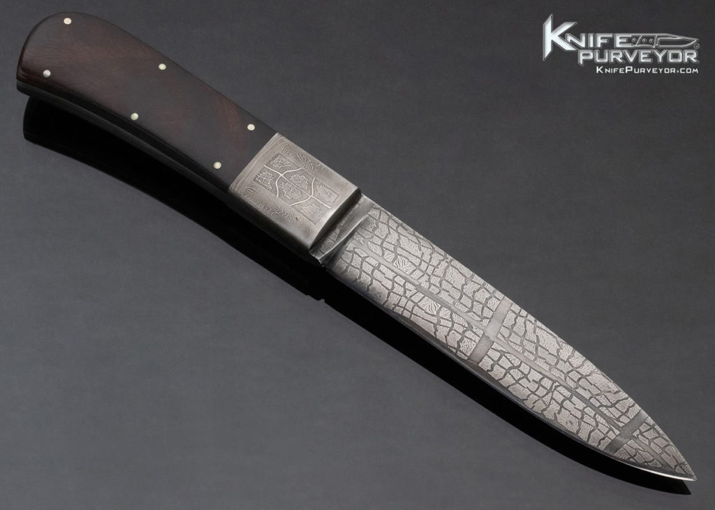 Steve Schwarzer Custom Knife Desert Ironwood and Mosaic Damascus Fixed ...