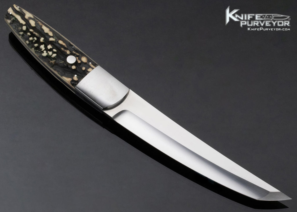 Bob Lum Custom Knife Stag Tanto with Bolster - Knife Purveyor