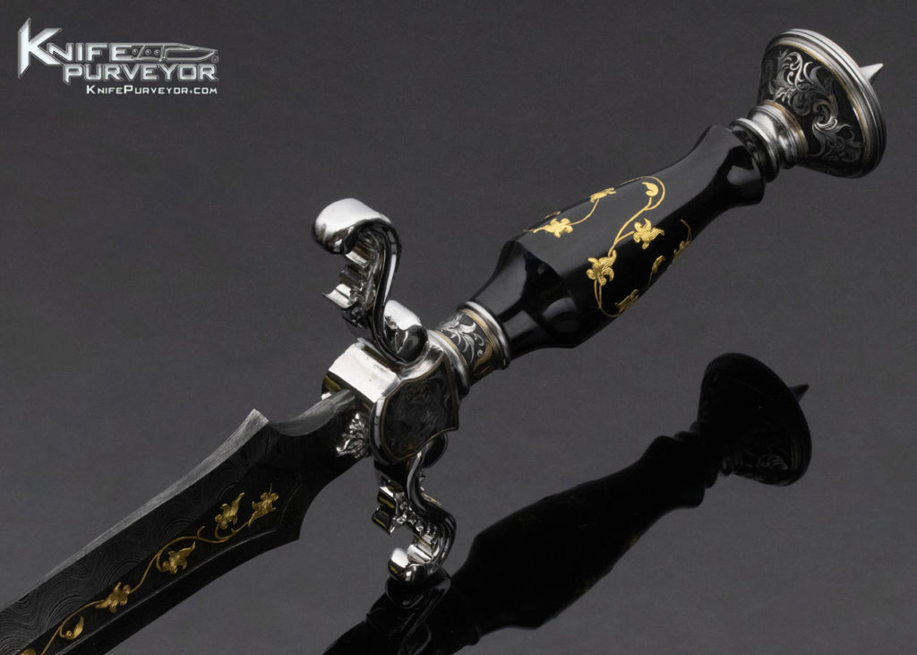 Shaun and Sharla Hansen Custom Knife Black Jade with Damascus and 24KT ...