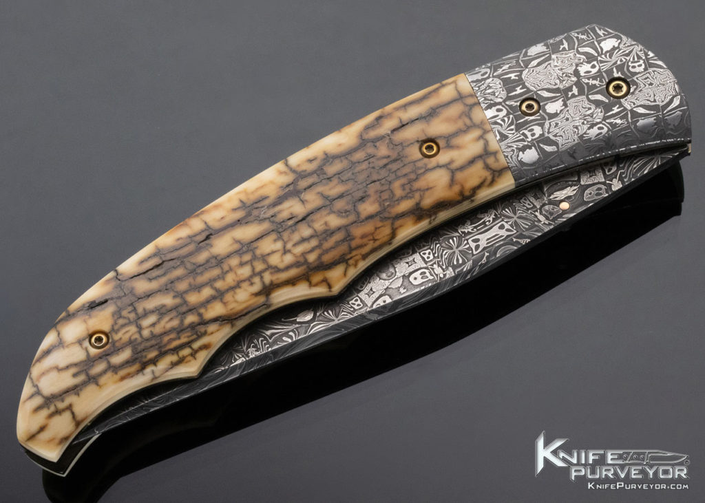 Don Hanson Custom Knife Mammoth and Sole Authorship Damascus Finger ...