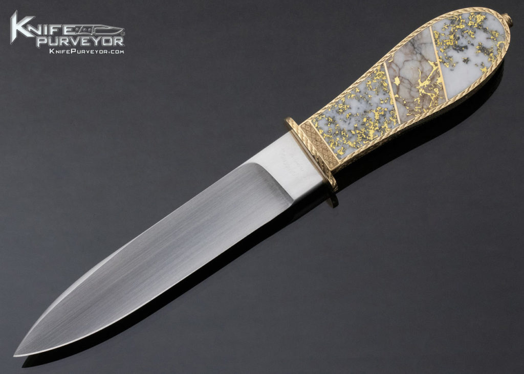 Jim Sornberger Custom Knife 14Kt Gold and Gold Quartz San Francisco ...