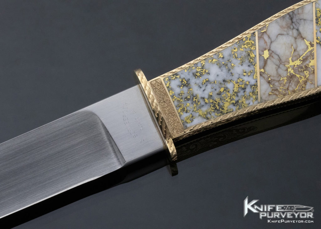 Jim Sornberger Custom Knife 14Kt Gold and Gold Quartz San Francisco ...