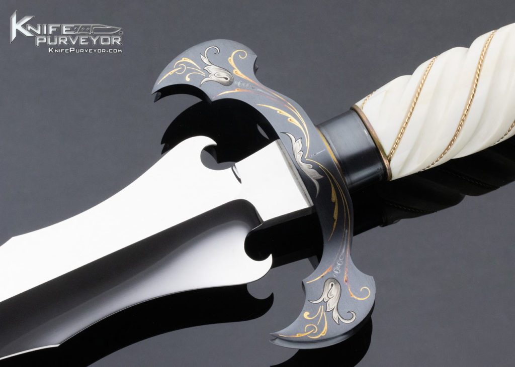 Curt Erickson Custom Knife Fluted with Braided Gold Wire Blued Guard ...