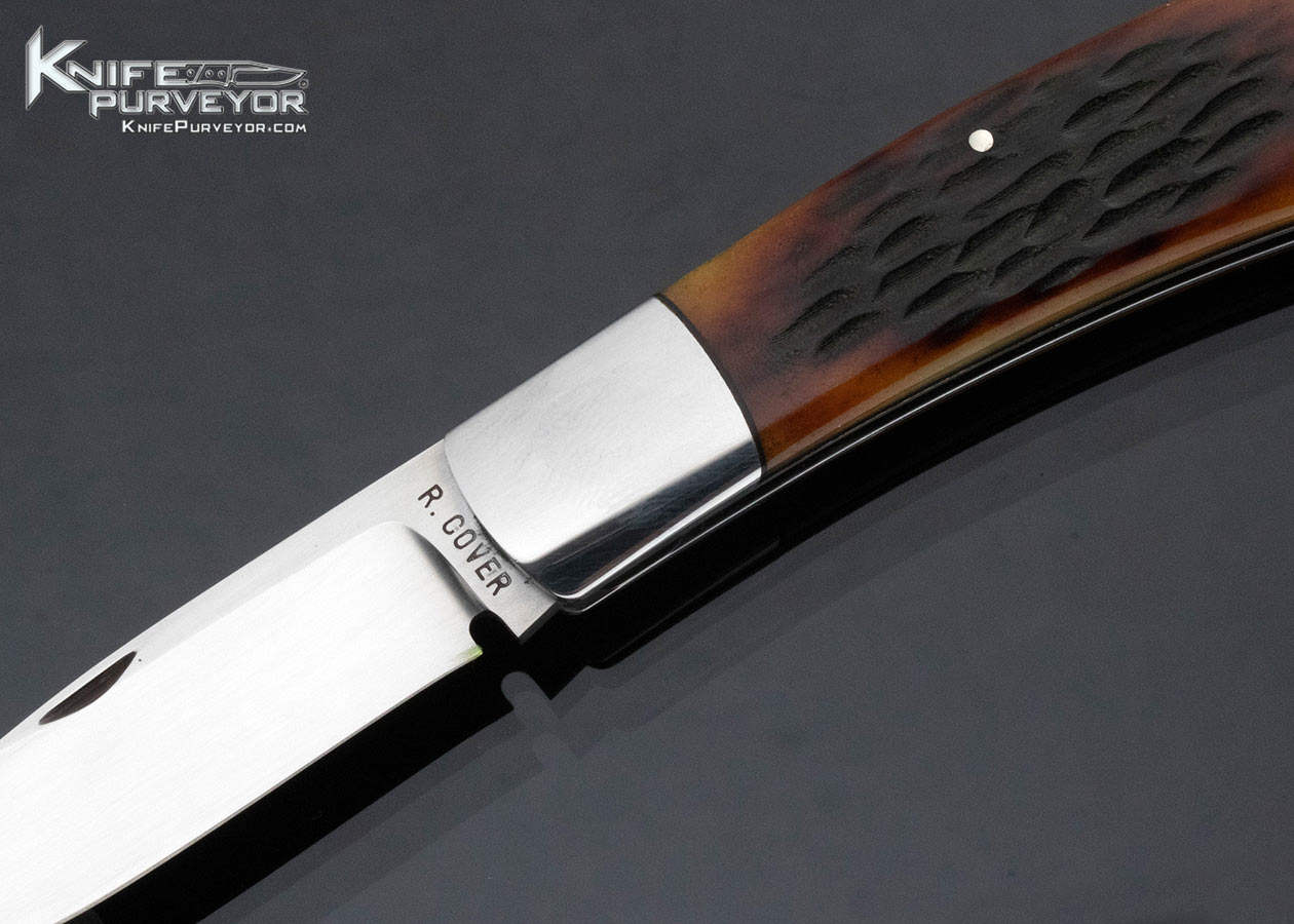 Ray Cover Custom Knife Slip Joint Jigged Amber Bone Stainless Bolsters ...