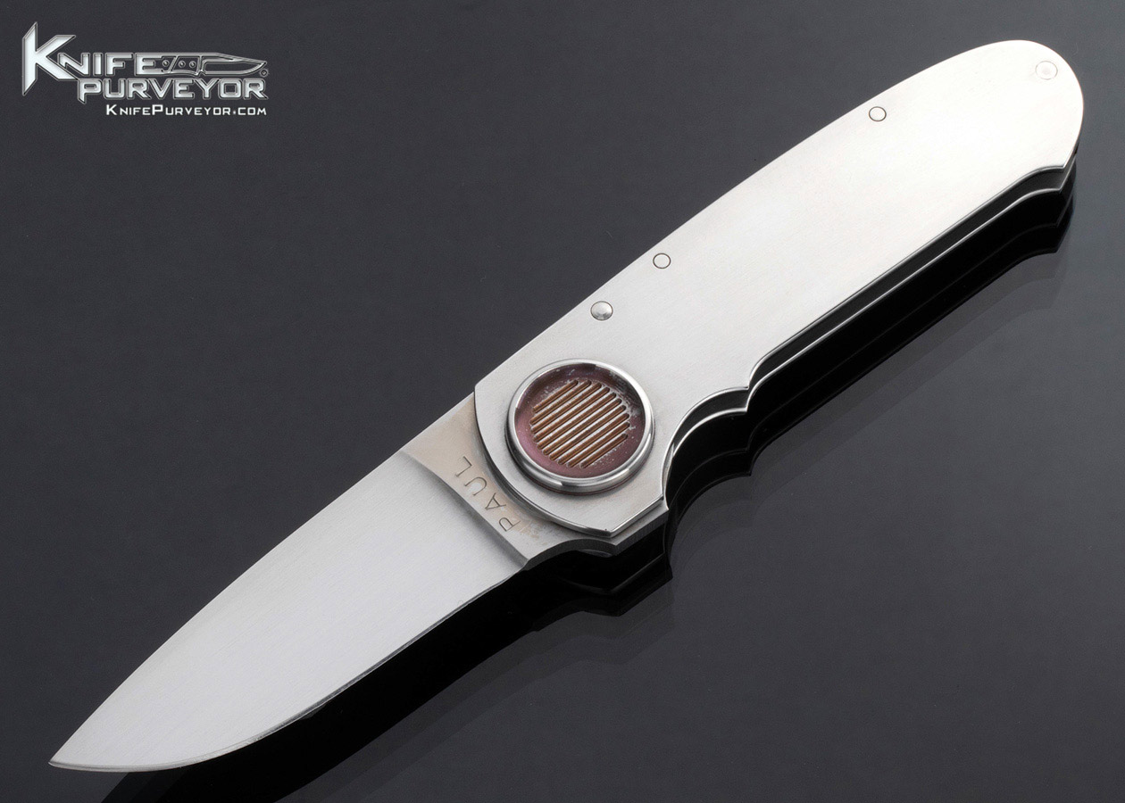Paul Poehlmann Custom Knife All Steel Drop Point Button Lock Folder ...