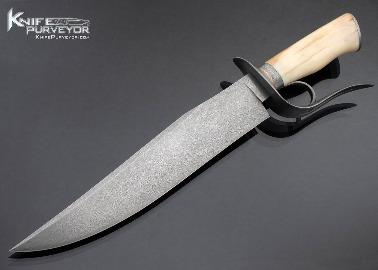 David Lisch Custom Knife Sole Authorship Mosaic Damascus and Fossil ...