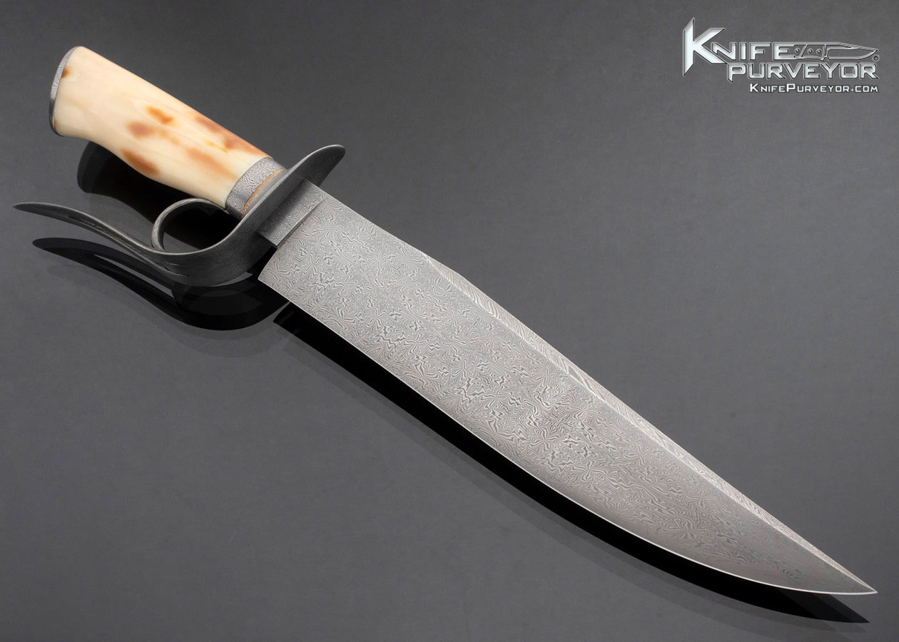 David Lisch Custom Knife Sole Authorship Mosaic Damascus and Fossil ...
