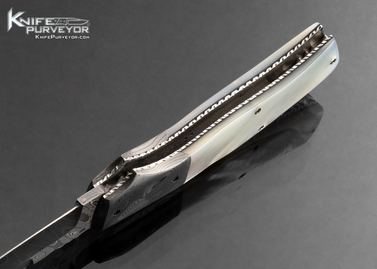 Charlie Dake Custom Knife Damascus and Mother of Pearl Double Action ...