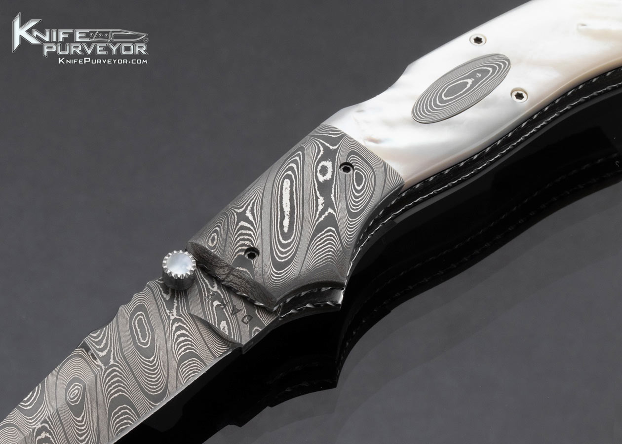 Charlie Dake Custom Knife Damascus and Mother of Pearl Double Action ...