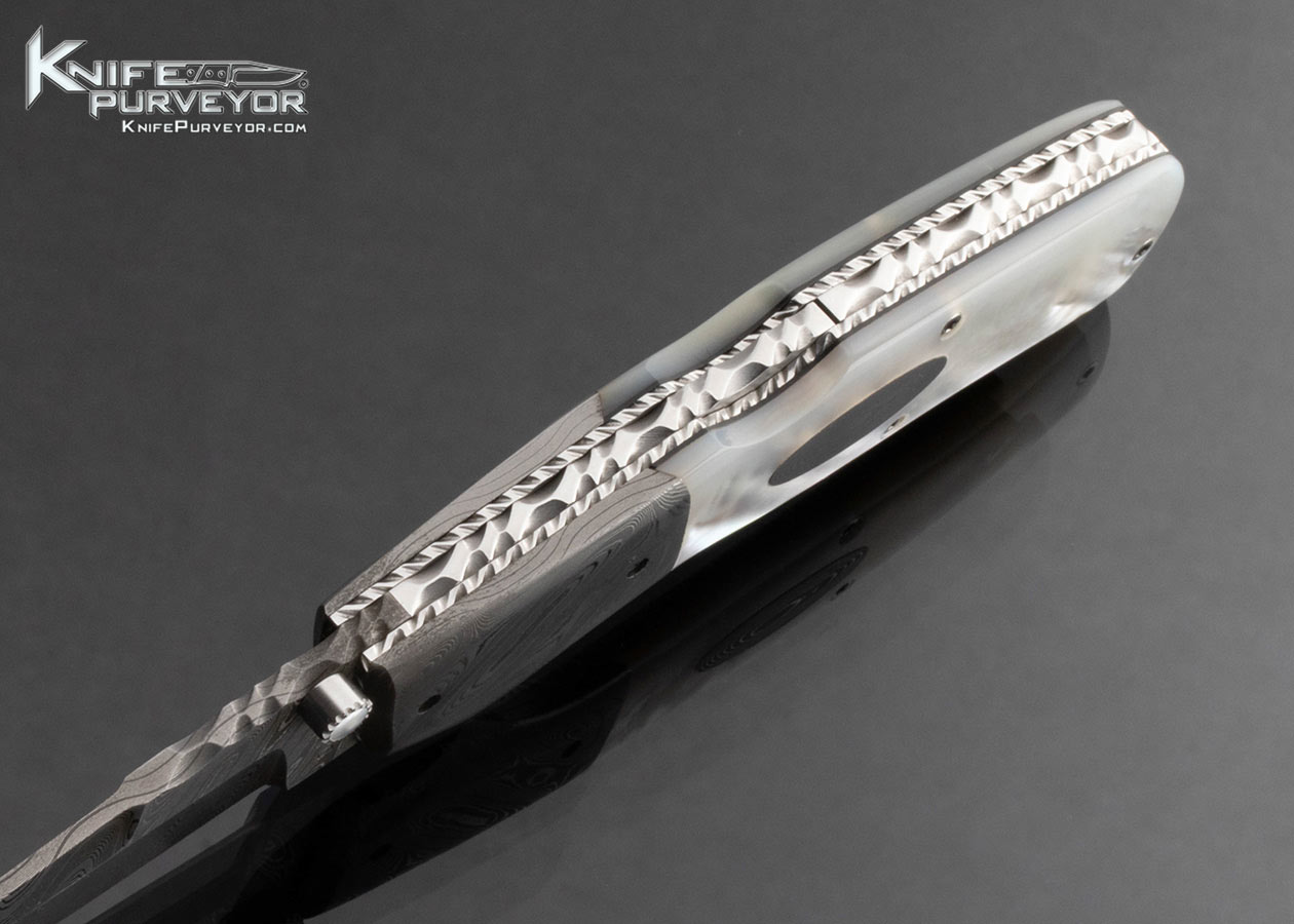 Charlie Dake Custom Knife Damascus and Mother of Pearl Double Action ...