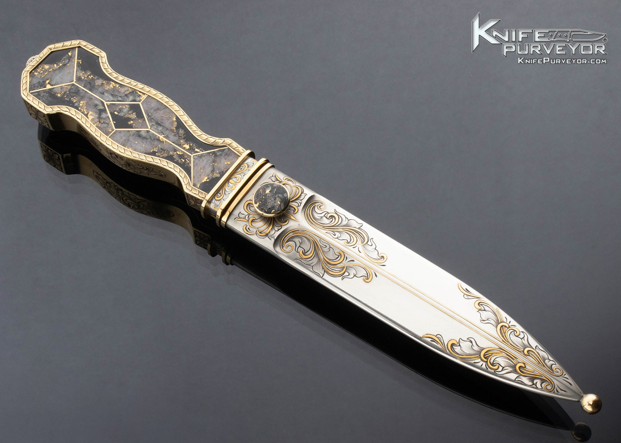 Steve Rapp Custom Knife Gold Quartz 18Kt Gold Wrapped Julie Warenski ...