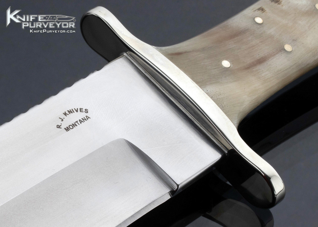 Bob and Josh Jolley Custom Knife Coffin Bowie w Big Horn Sheep Nickel ...