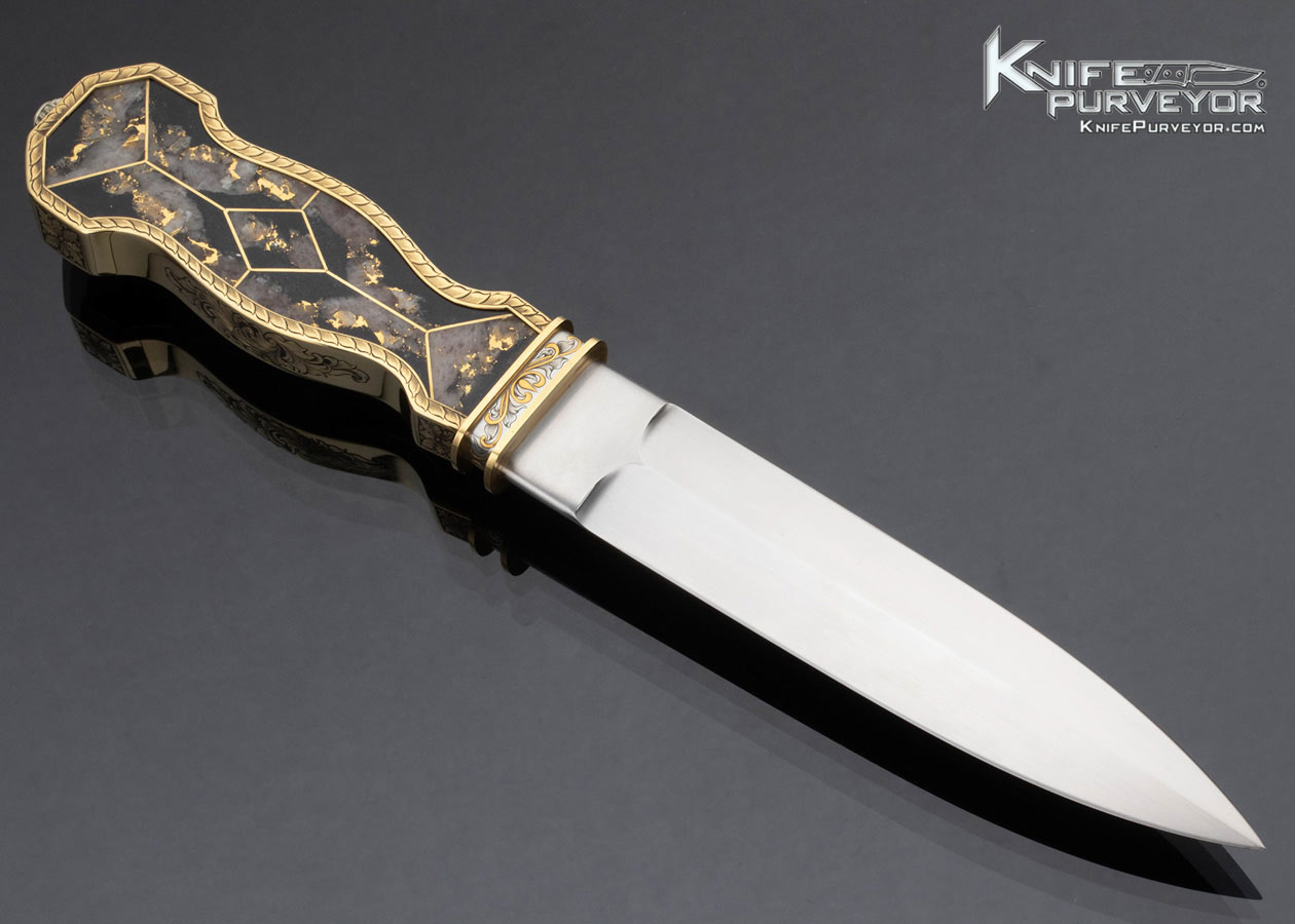 Steve Rapp Custom Knife Gold Quartz 18Kt Gold Wrapped Julie Warenski ...
